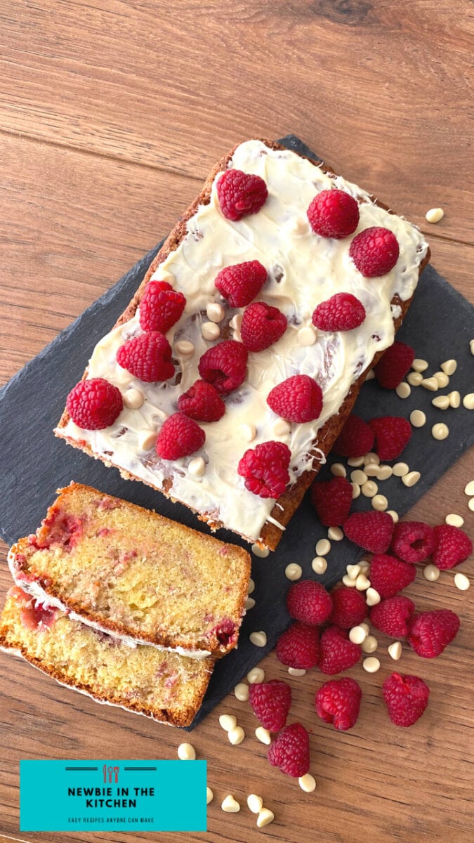 Simple Raspberry Pound Cake and White Chocolate Topping | Newbie In The ...