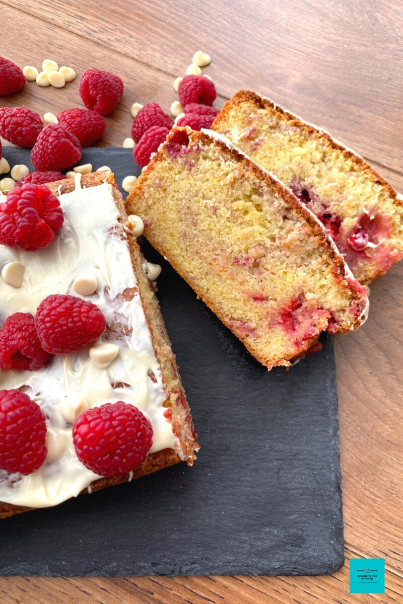 Simple Raspberry Pound Cake and White Chocolate Topping | Newbie In The ...