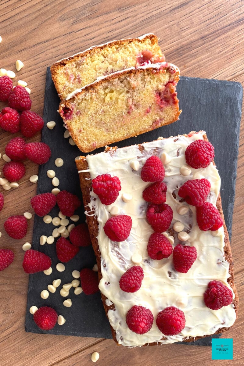 Simple Raspberry Pound Cake and White Chocolate Topping | Newbie In The ...