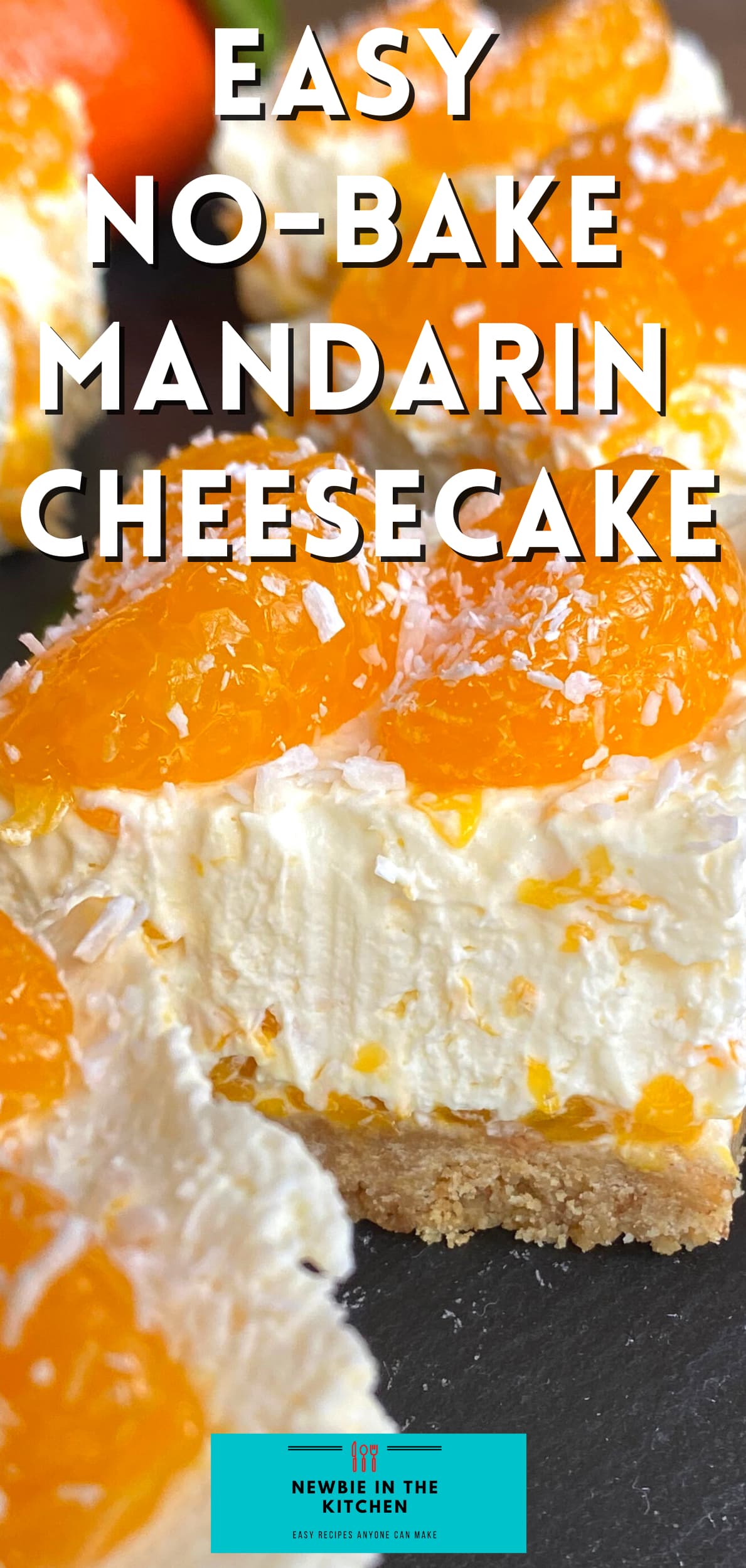 Easy No-Bake Mandarin Cheesecake | Newbie In The Kitchen