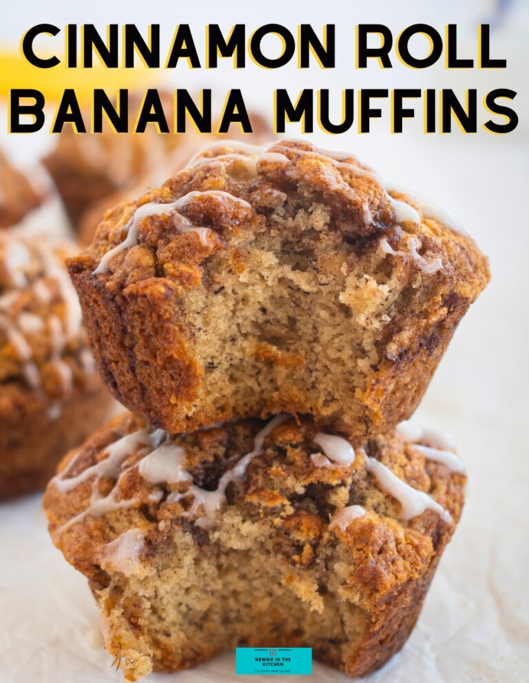 Cinnamon Roll Banana Muffins | Newbie In The Kitchen