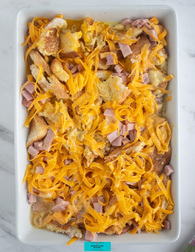 Easy Ham and Cheese French Toast Bake | Newbie In The Kitchen