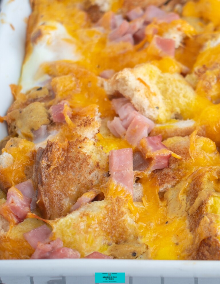 Easy Ham and Cheese French Toast Bake | Newbie In The Kitchen