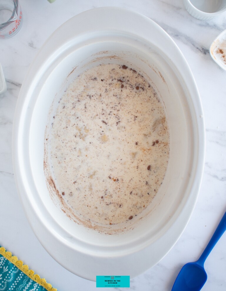 Creamy Slow Cooker Banana Rice Pudding | Newbie In The Kitchen