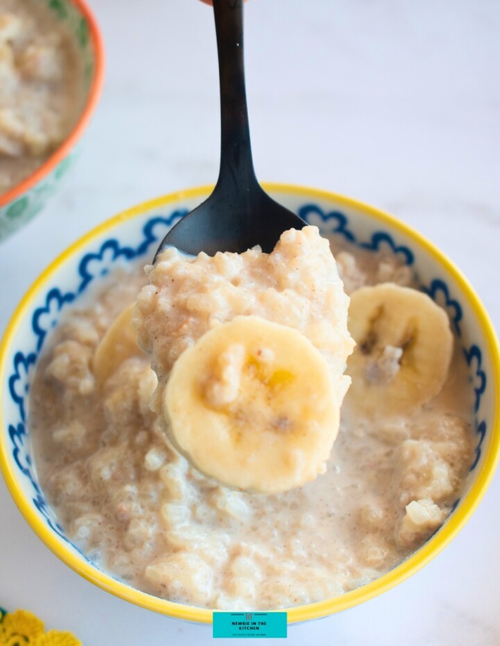 Creamy Slow Cooker Banana Rice Pudding | Newbie In The Kitchen