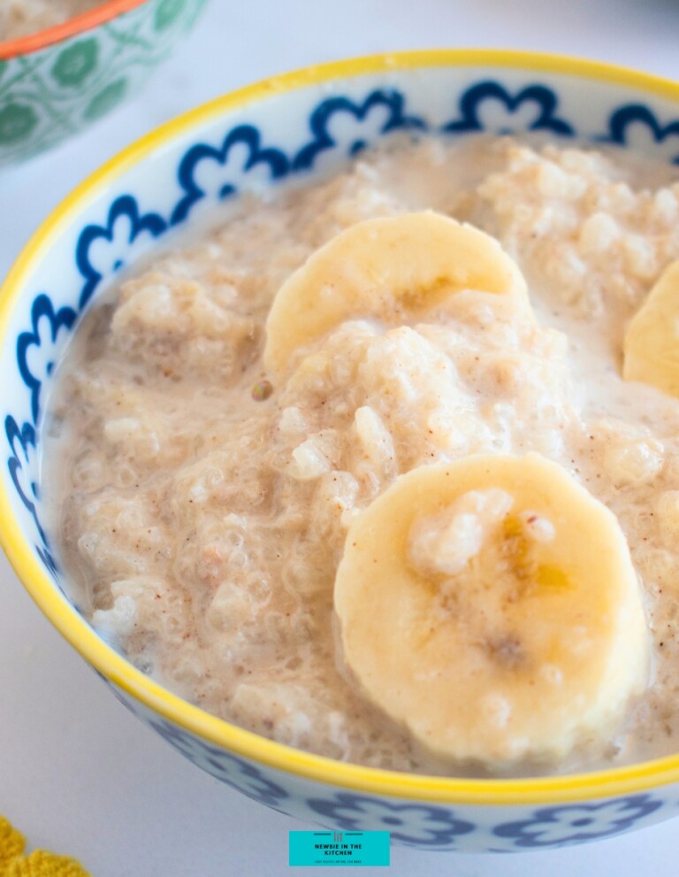 Creamy Slow Cooker Banana Rice Pudding | Newbie In The Kitchen