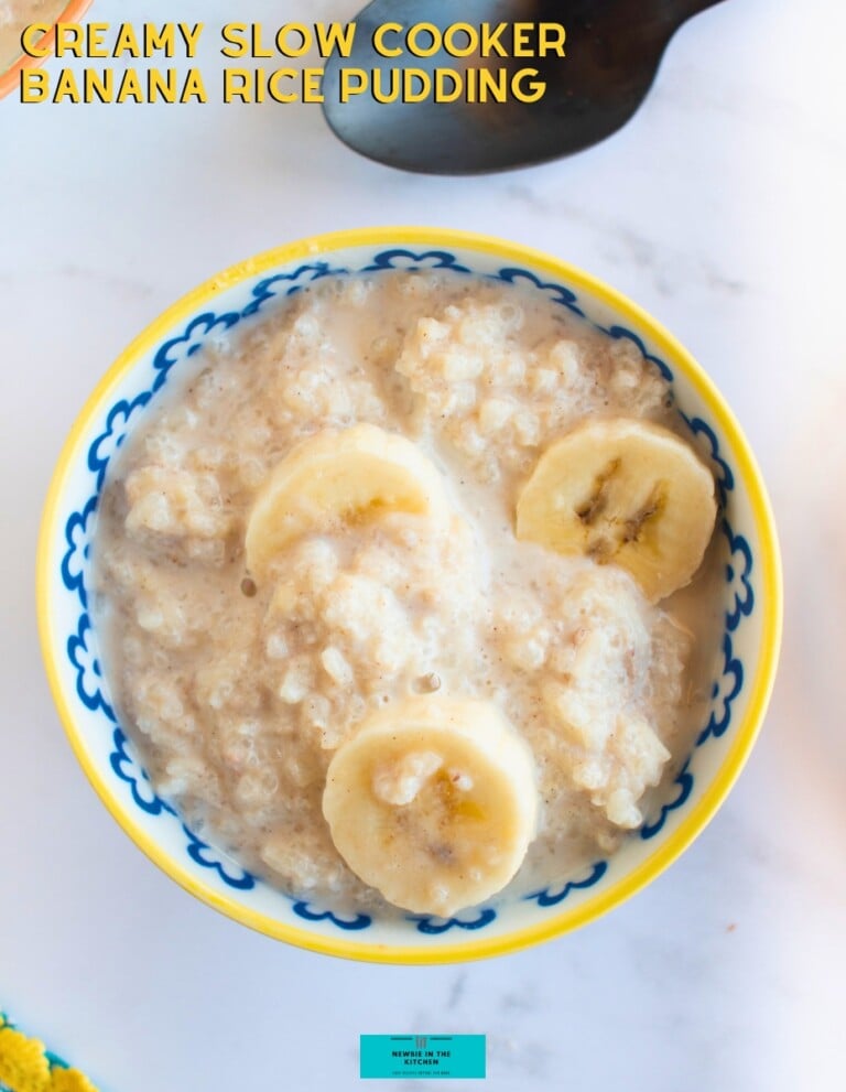 Creamy Slow Cooker Banana Rice Pudding | Newbie In The Kitchen