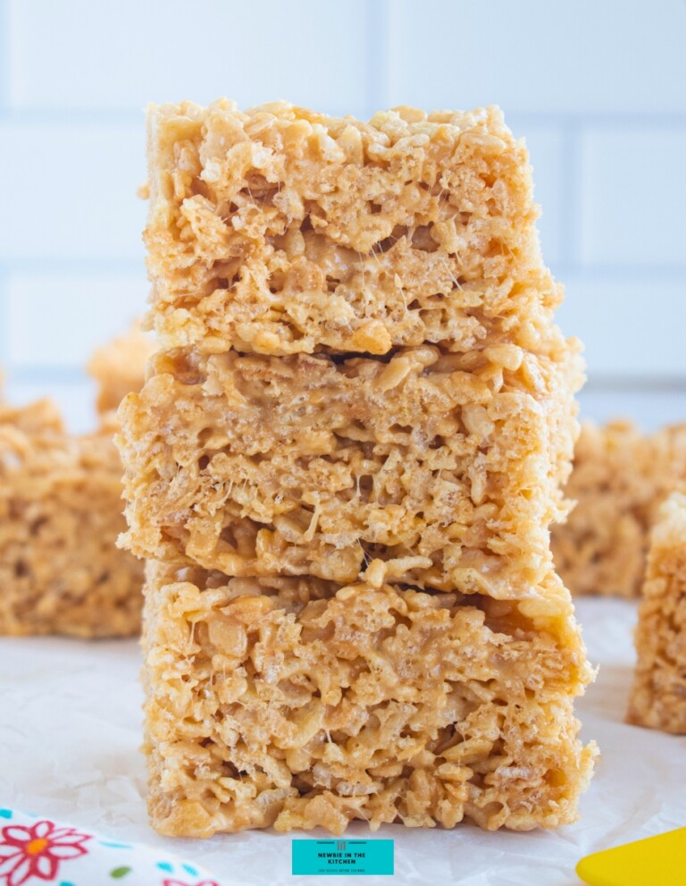 Peanut Butter Rice Cereal Treats | Newbie In The Kitchen