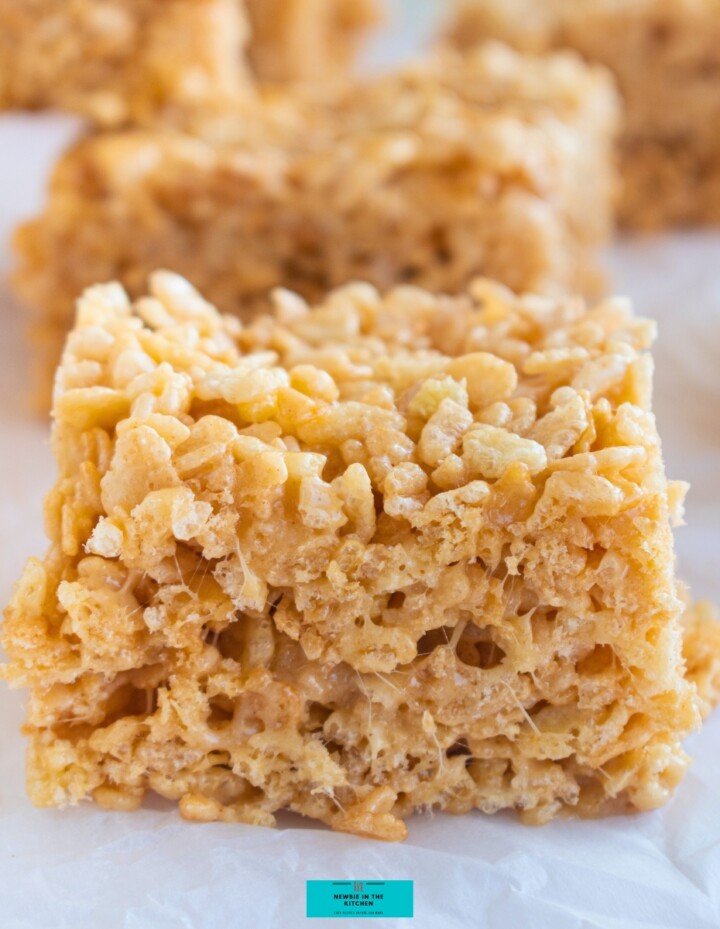 Peanut Butter Rice Cereal Treats | Newbie In The Kitchen